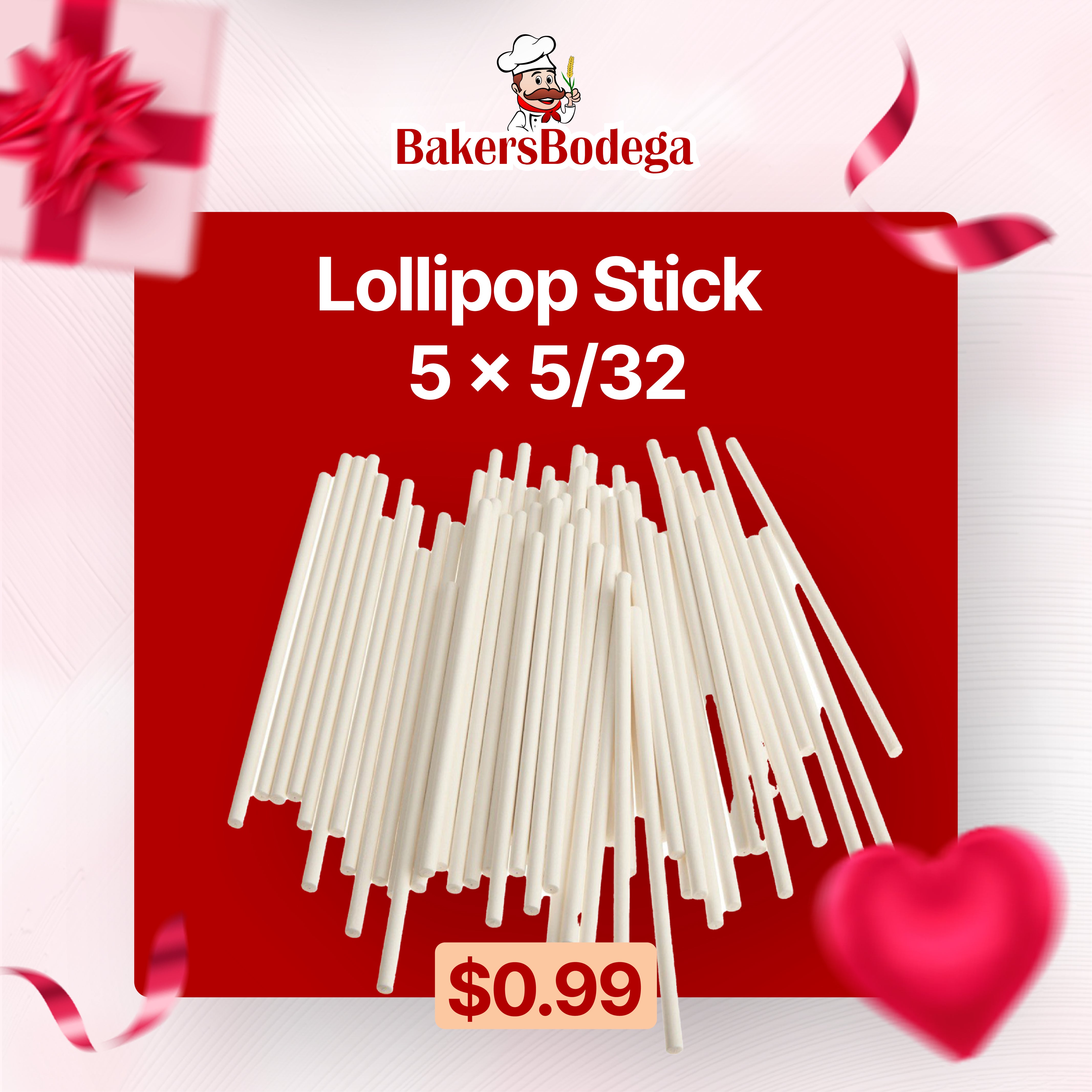 Lollipop Stick 5x5/32 by Setter Stix® | BakersBodega – Baking & Cake ...